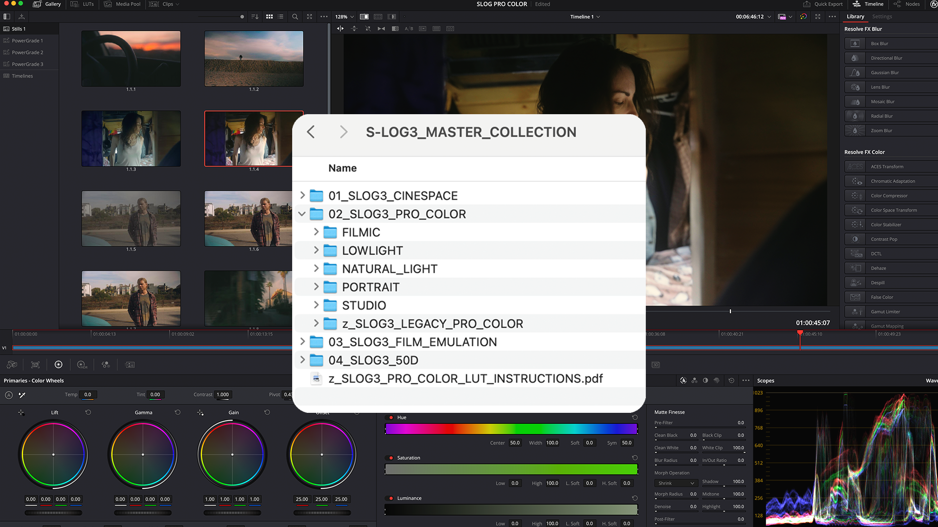 SONY S-LOG3: MASTER COLLECTION – CINECOLOR